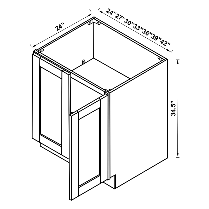 Base Full Height Cabinet - Double Doors – Atlas Cabinets
